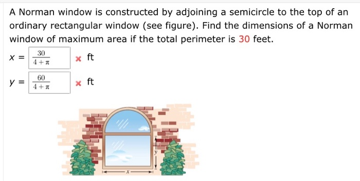 Solved A Norman window is constructed by adjoining a | Chegg.com