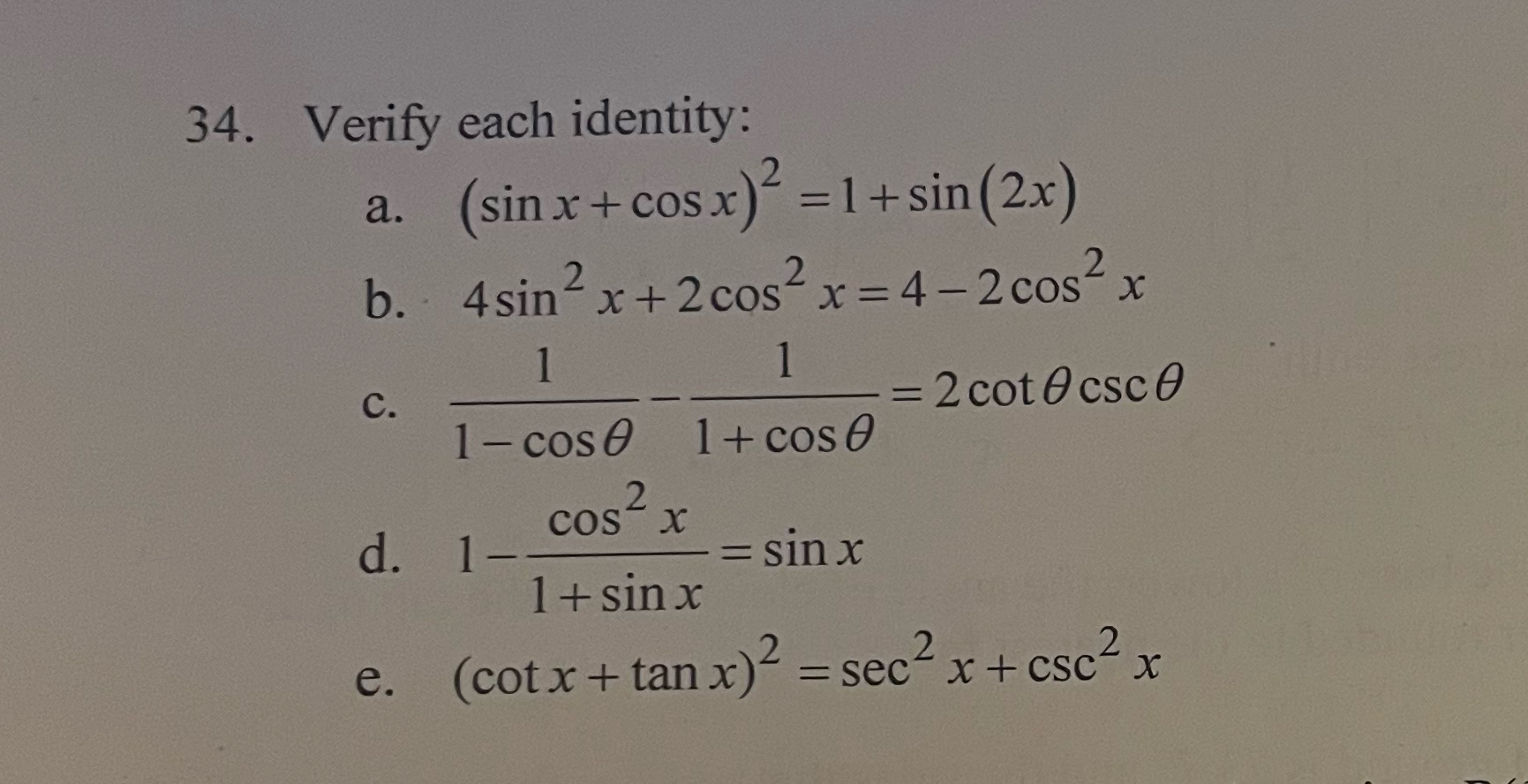 Solved Verify each | Chegg.com