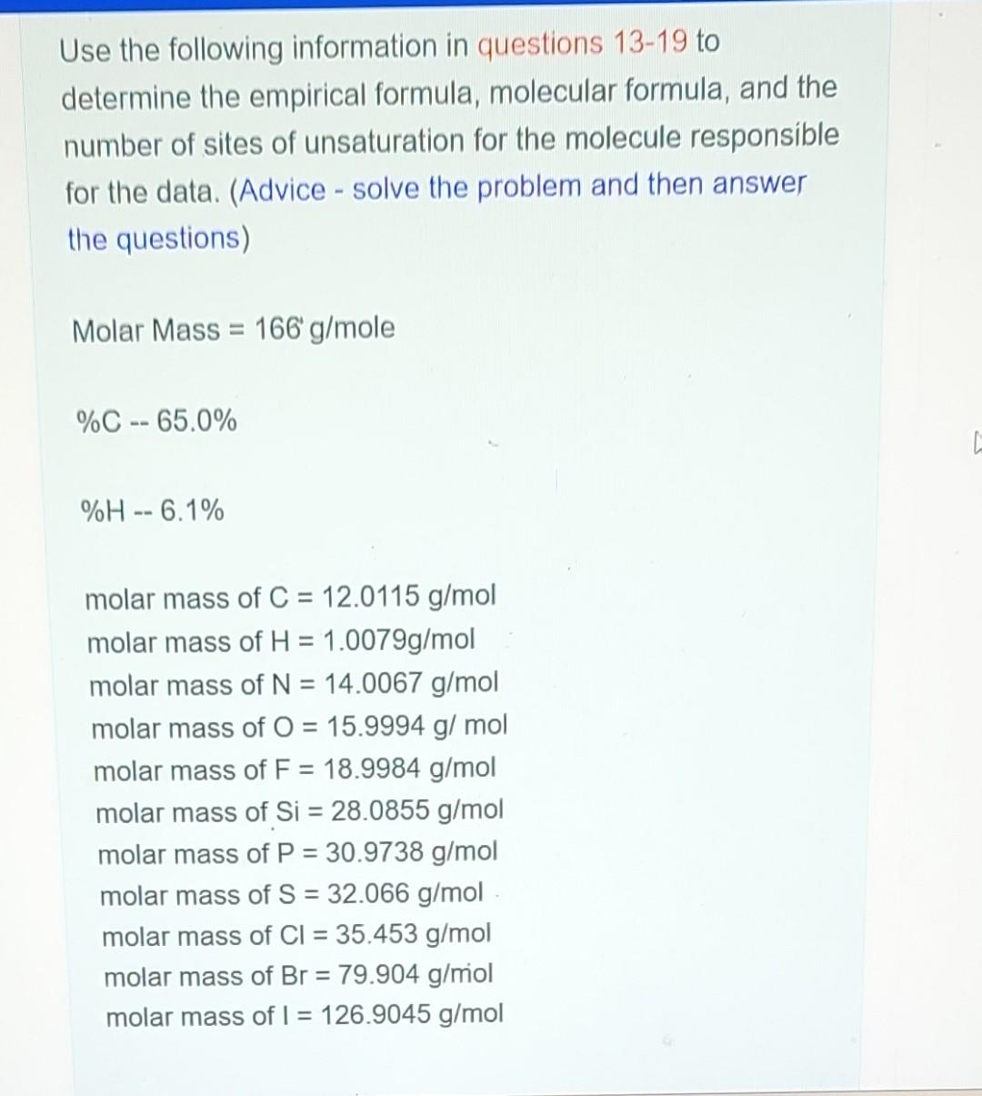 Solved Use the following information in questions 13−19 to | Chegg.com