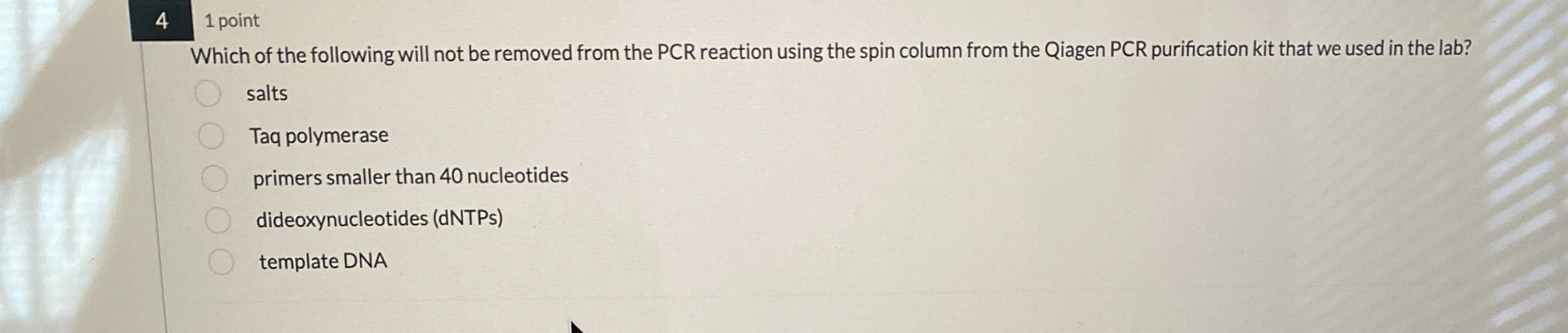 Solved 41 ﻿pointWhich of the following will not be removed | Chegg.com