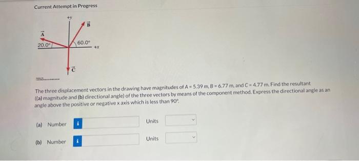 Solved Current Attempt in Progress The three displacement | Chegg.com