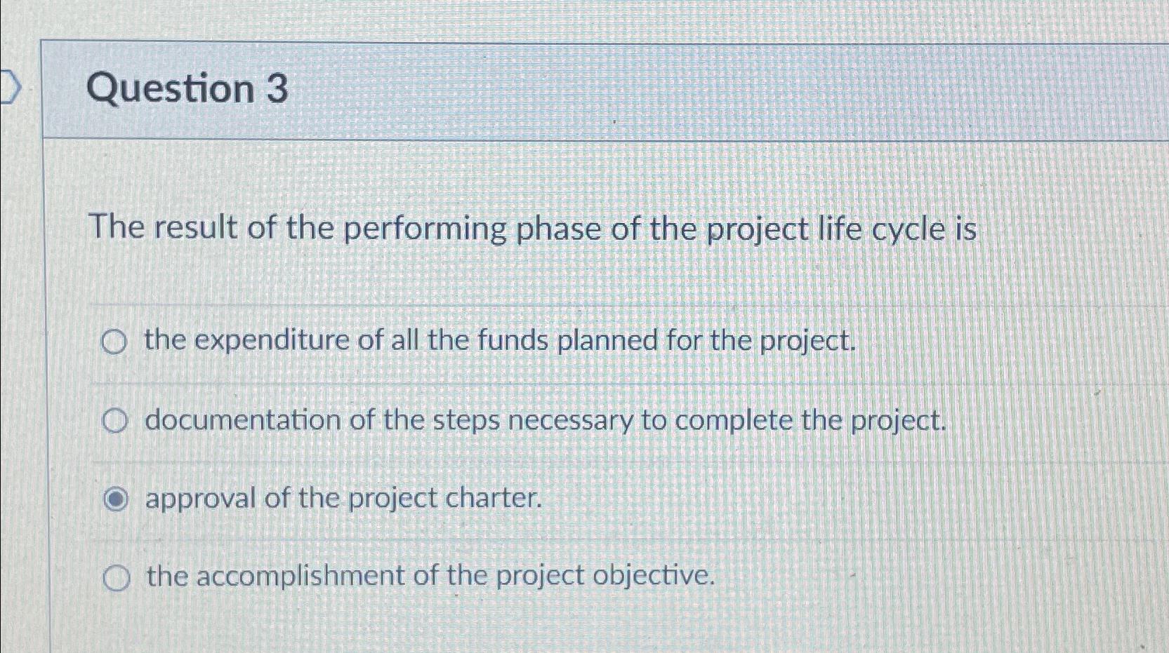 Solved Question 3The result of the performing phase of the | Chegg.com