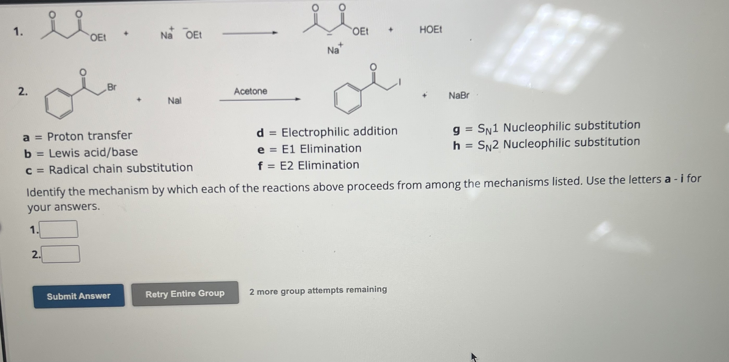 a= ﻿Proton transferd = ﻿Electrophilic additiong=SN1 | Chegg.com