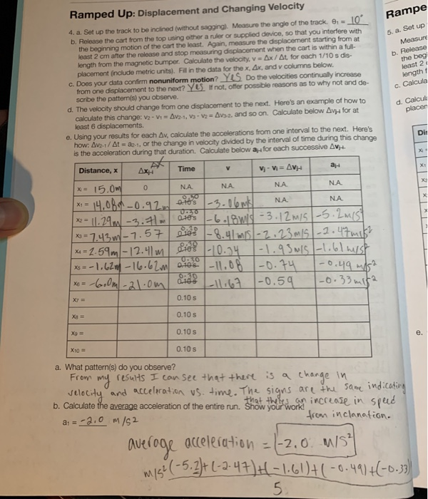 Solved So I did a lab simulation online rolling down object | Chegg.com