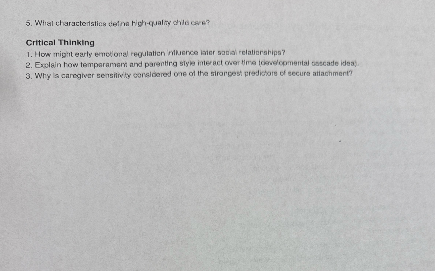 Solved What characteristics define high-quality child | Chegg.com