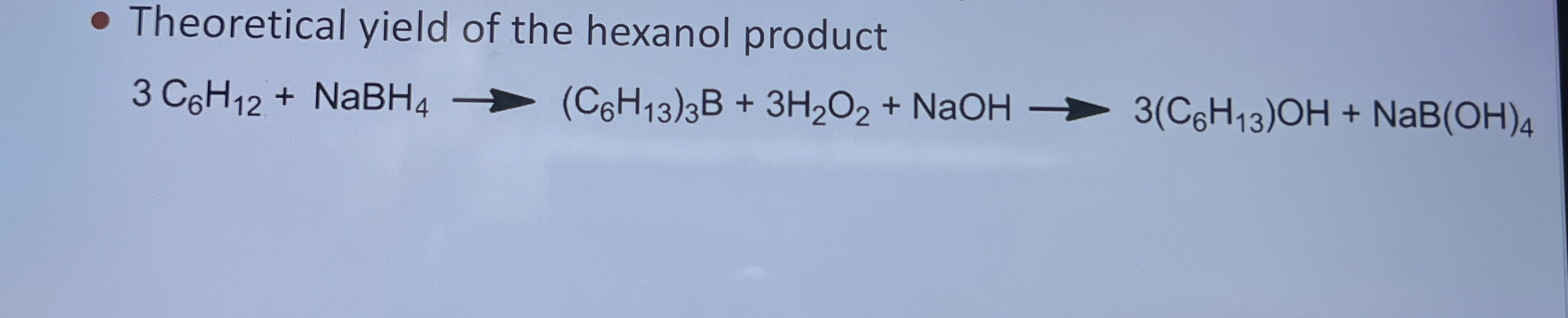 Solved Theoretical yield of the hexanol | Chegg.com