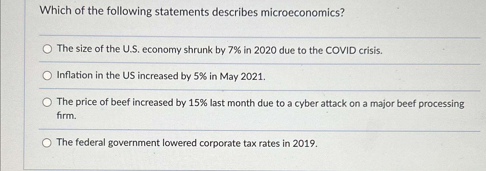 Solved Which of the following statements describes | Chegg.com