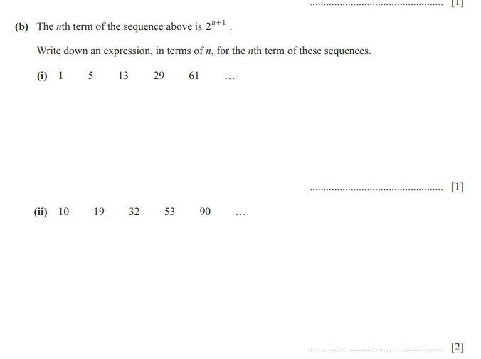 Solved (b) The nth term of the sequence above is 2n+1. Write | Chegg.com