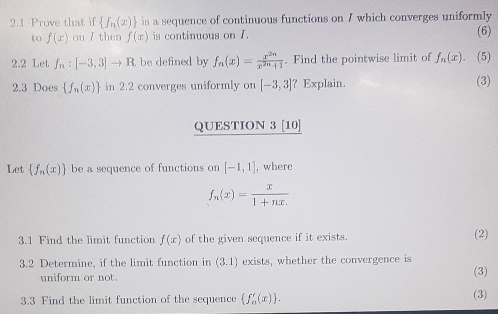 1.1. Give the definition of uniform convergence of a | Chegg.com