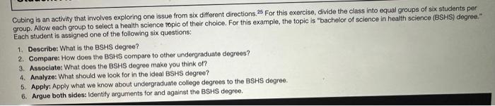 Solved Cubing is an activity that imvolves exploring one | Chegg.com