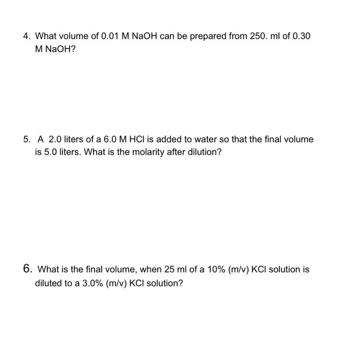 Solved LAB. 12: MOLARITY/ DILUTION SOLVE EACH OF THE | Chegg.com