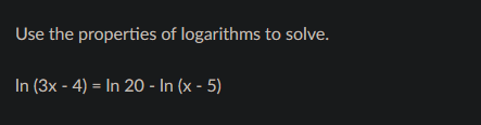 Solved Use the properties of logarithms to | Chegg.com