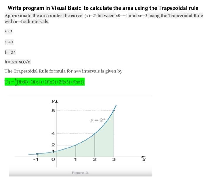 Solved Write program in Visual Basic to calculate the area | Chegg.com