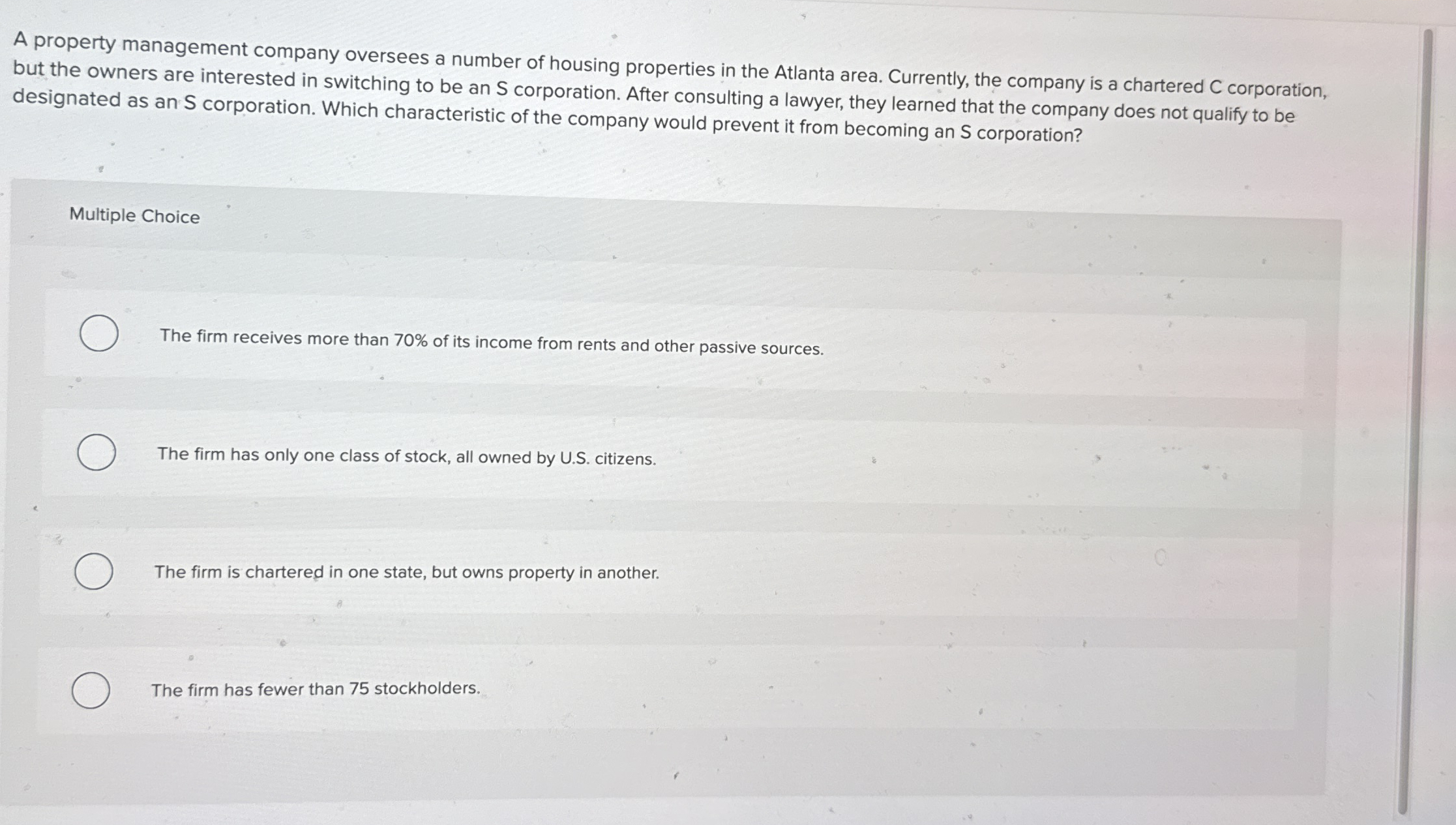 Solved A property management company oversees a number of | Chegg.com