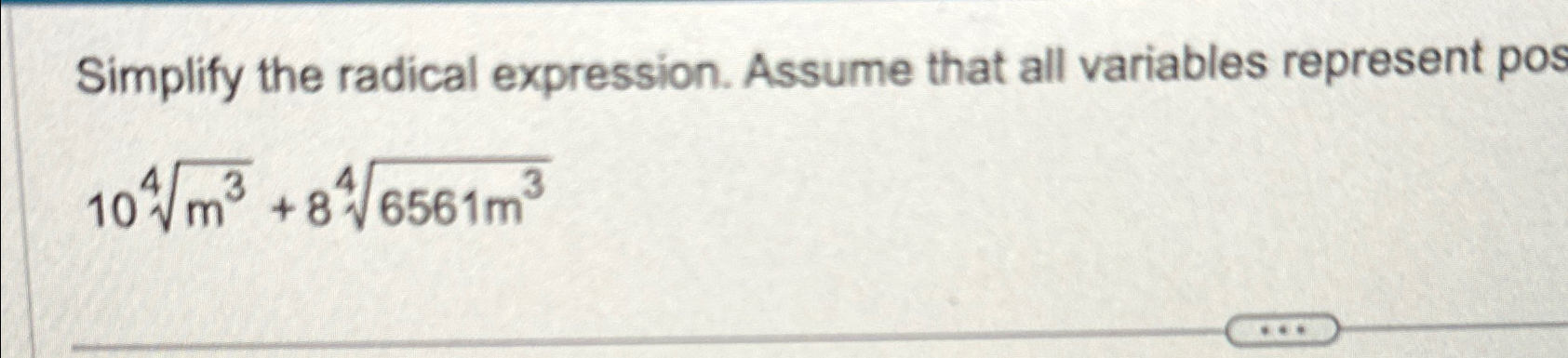 Solved Simplify the radical expression. Assume that all | Chegg.com