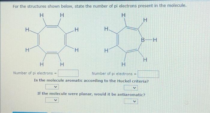 Solved For the structures shown below, state the number of | Chegg.com