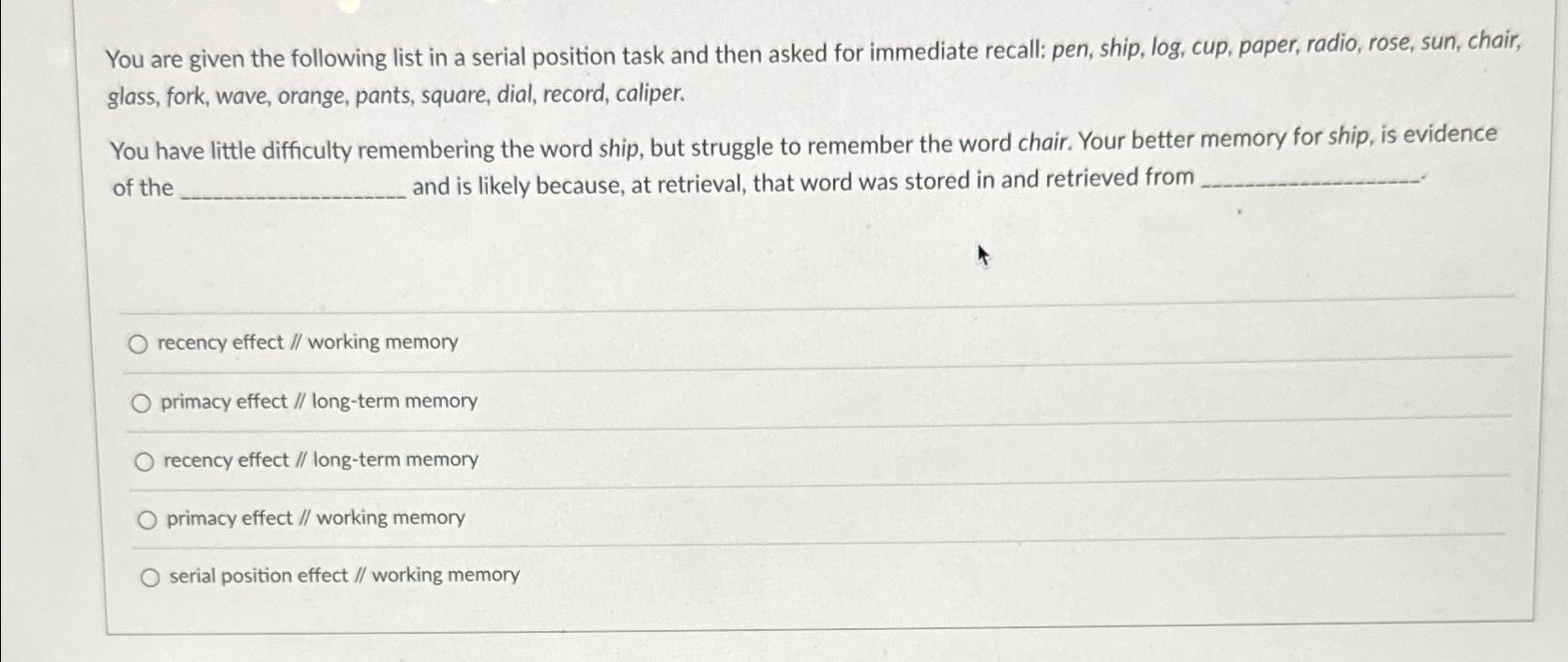 Solved You are given the following list in a serial position | Chegg.com