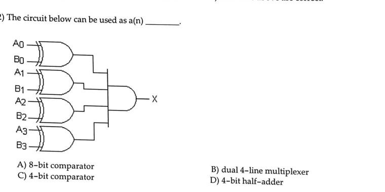 Solved The circuit below can be used as a(n) A) 8-bit | Chegg.com