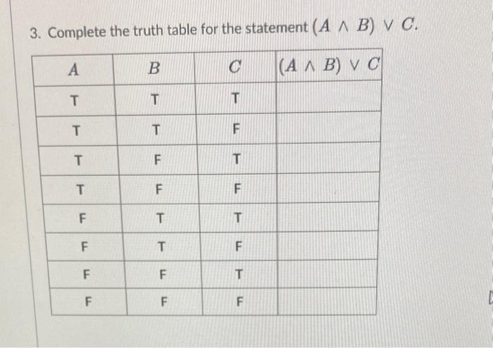 Solved 3. Complete the truth table for the statement | Chegg.com