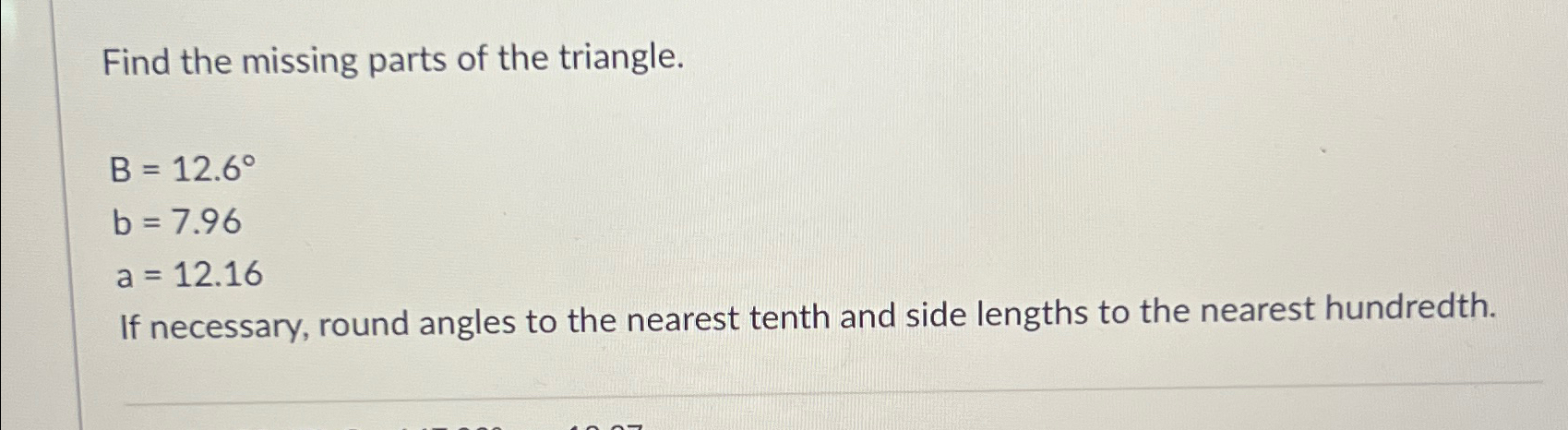 Solved Find the missing parts of the | Chegg.com