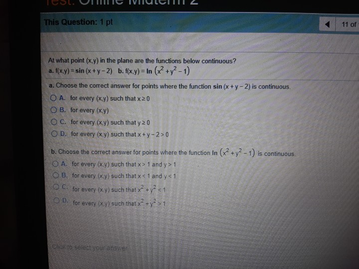 Solved At what point (x,y) in the plane are the functions | Chegg.com