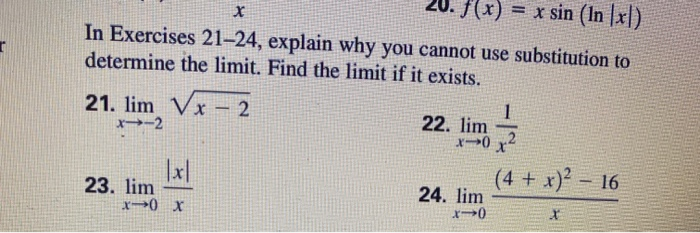 Solved #23 find the limit of absolute value of x over x, | Chegg.com