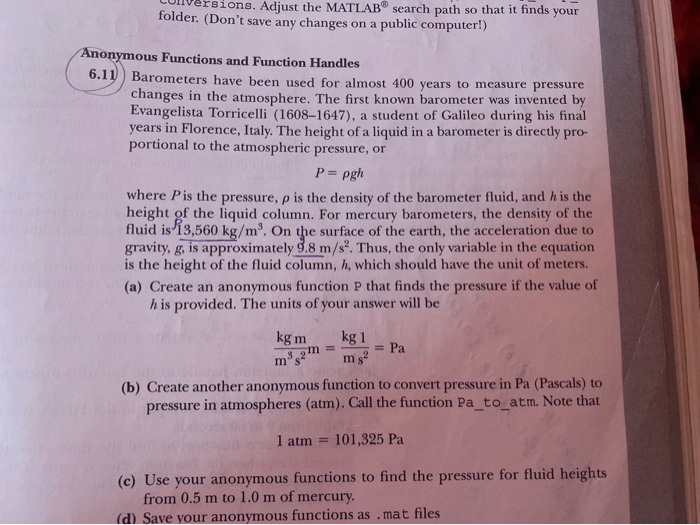 Solved LUllversions. Adjust the MATLAB® search path so that | Chegg.com