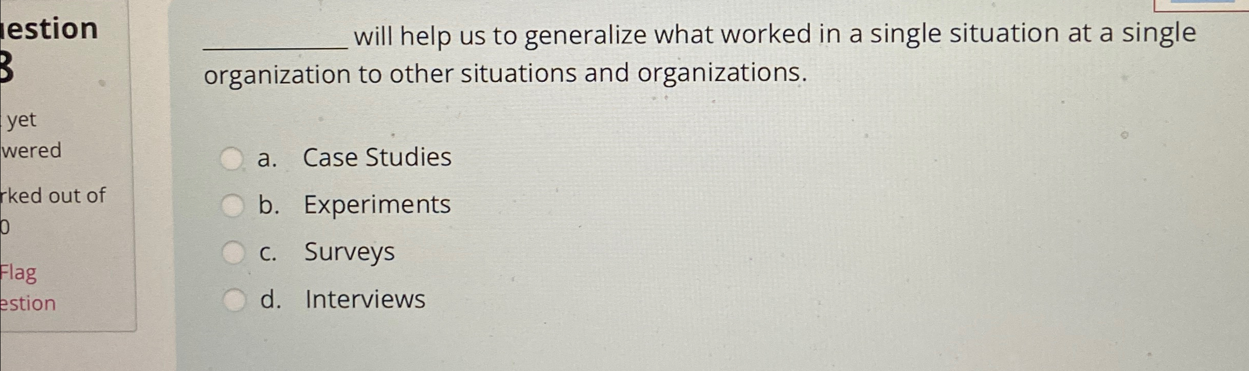 Solved ﻿will help us to generalize what worked in a single | Chegg.com