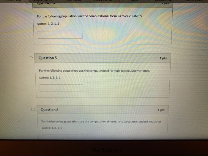 Solved Question PE For the following population, use the | Chegg.com