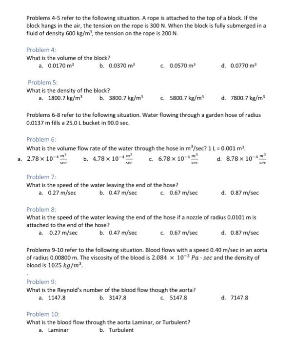 Solved Problems 4-5 refer to the following situation. A rope | Chegg.com