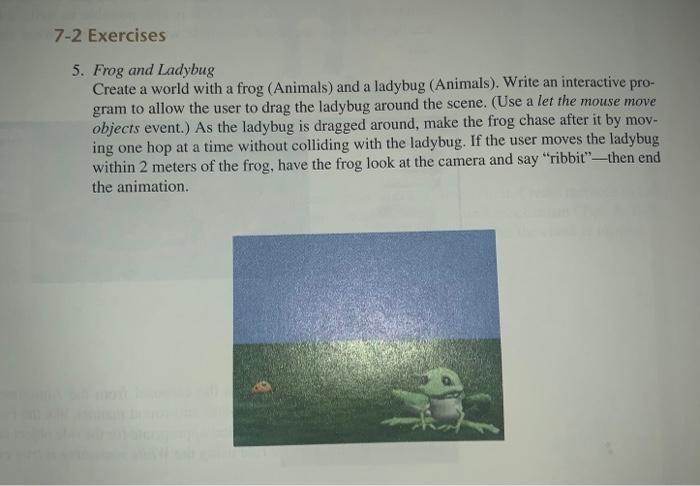 5. Frog and Ladybug Create a world with a frog | Chegg.com