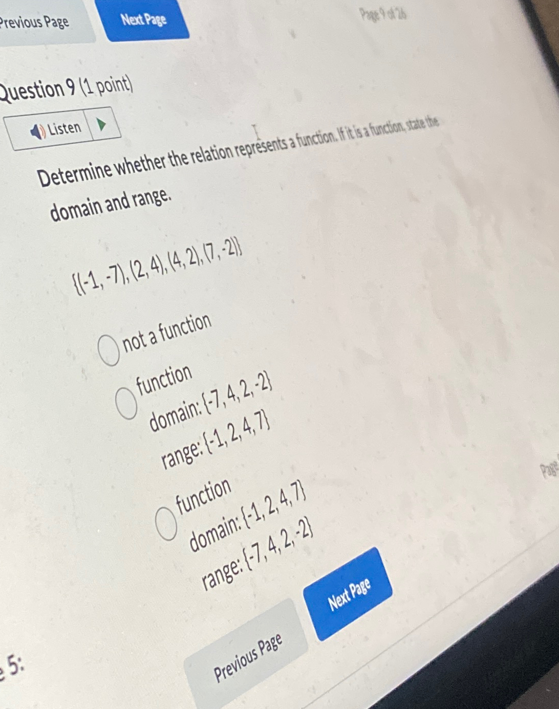 Solved revious PageQuestion 9 (1 ﻿point)Determine whether | Chegg.com