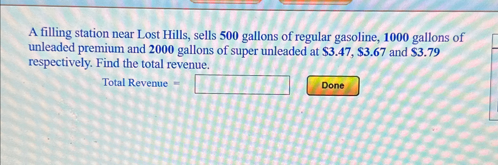 Solved A filling station near Lost Hills, sells 500 ﻿gallons | Chegg.com