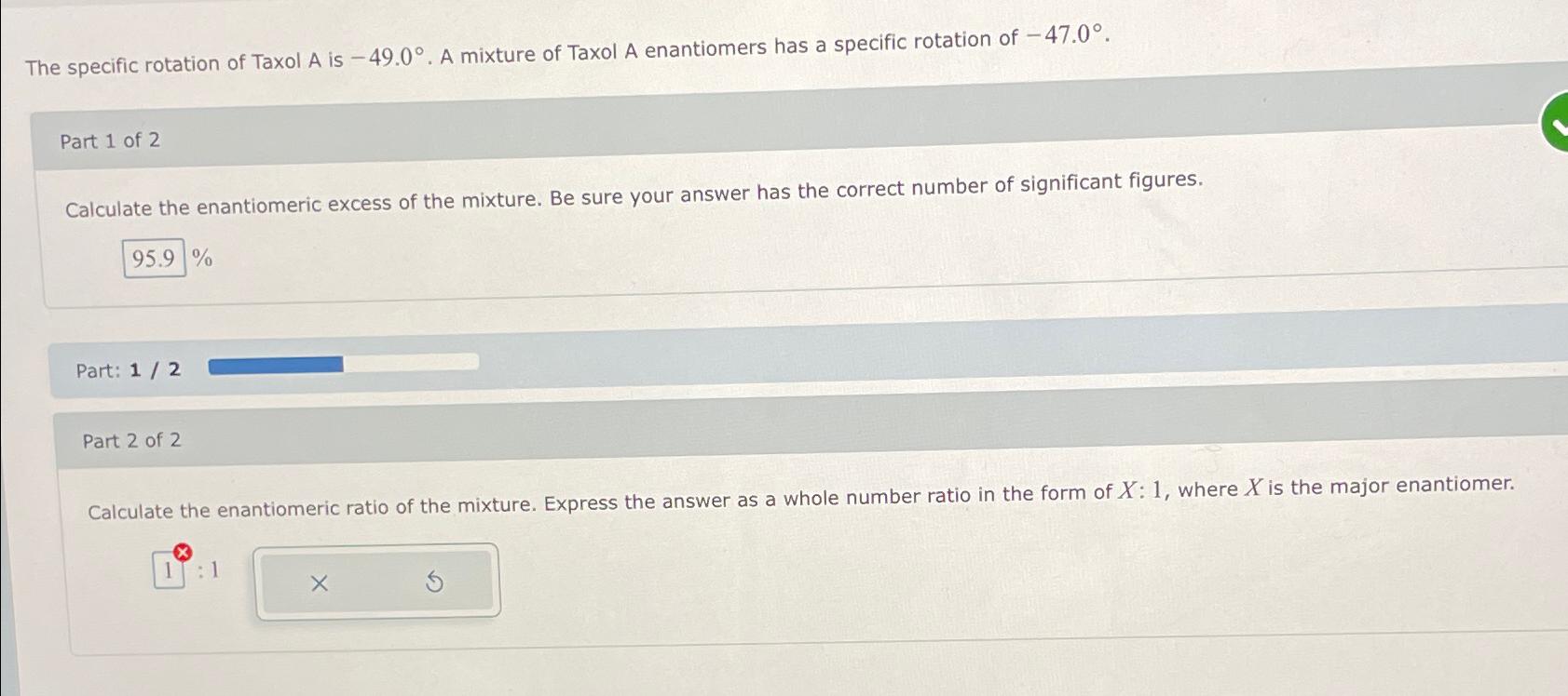 Solved The specific rotation of Taxol A is -49.0°. ﻿A | Chegg.com