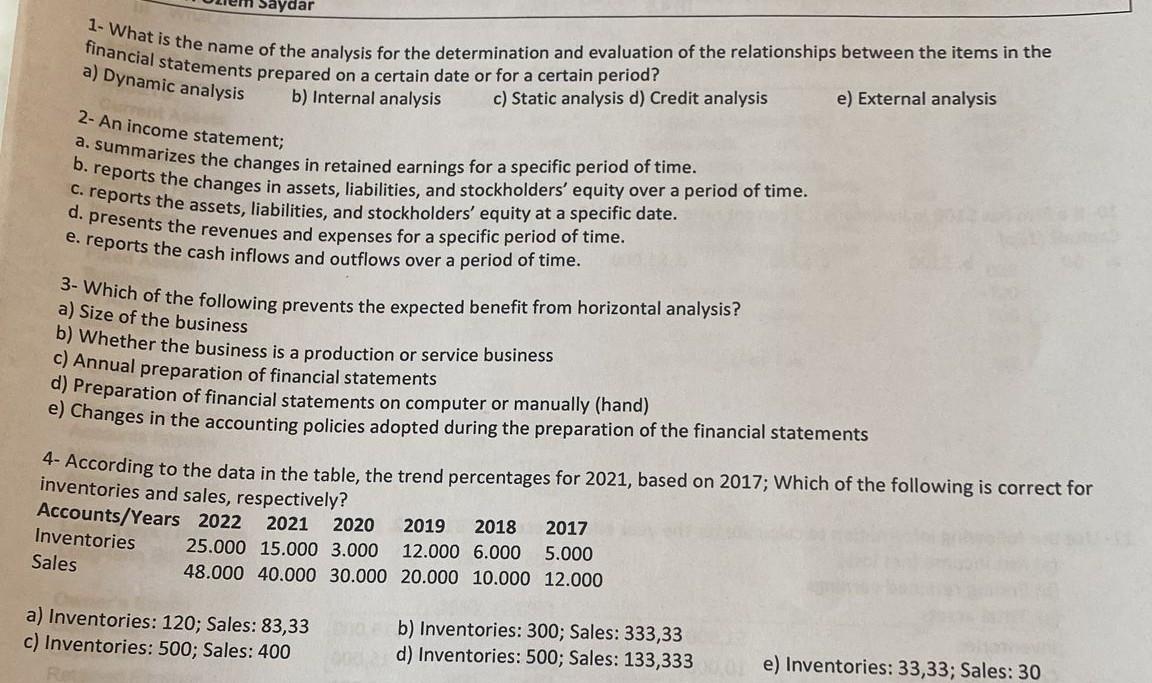 Solved 1- What is the name of the analysis for the | Chegg.com