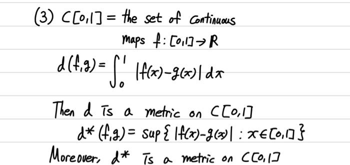 Solved (3) C[0,1]= the set of continuous maps | Chegg.com