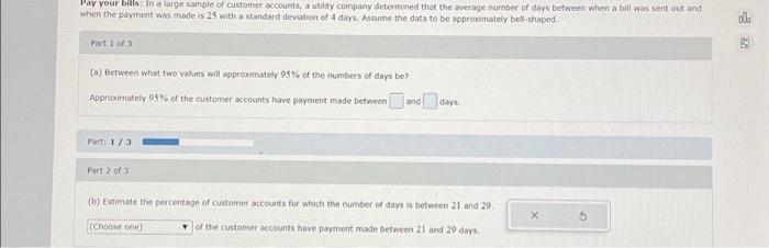 Solved Pay your bills: In a large sample of customer | Chegg.com