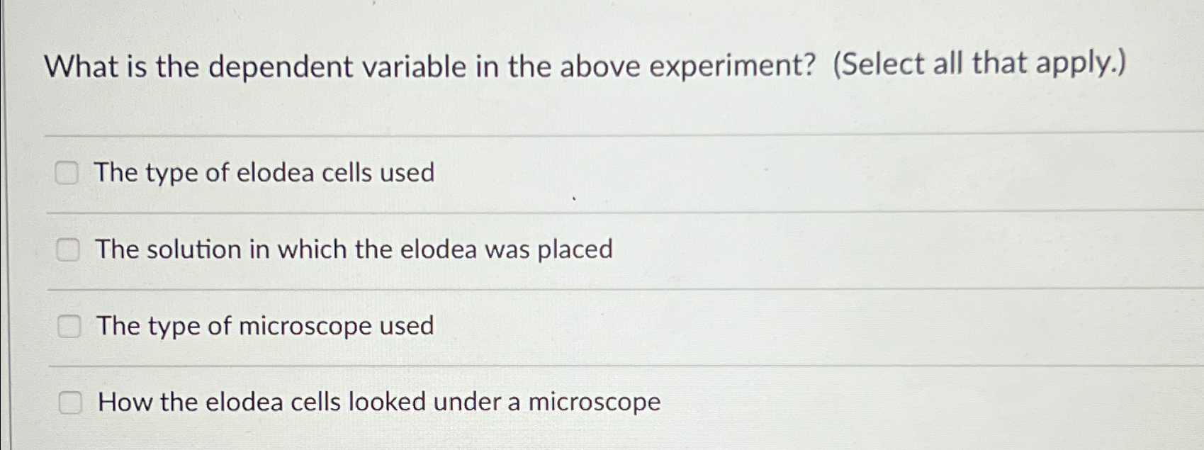 Solved What is the dependent variable in the above | Chegg.com