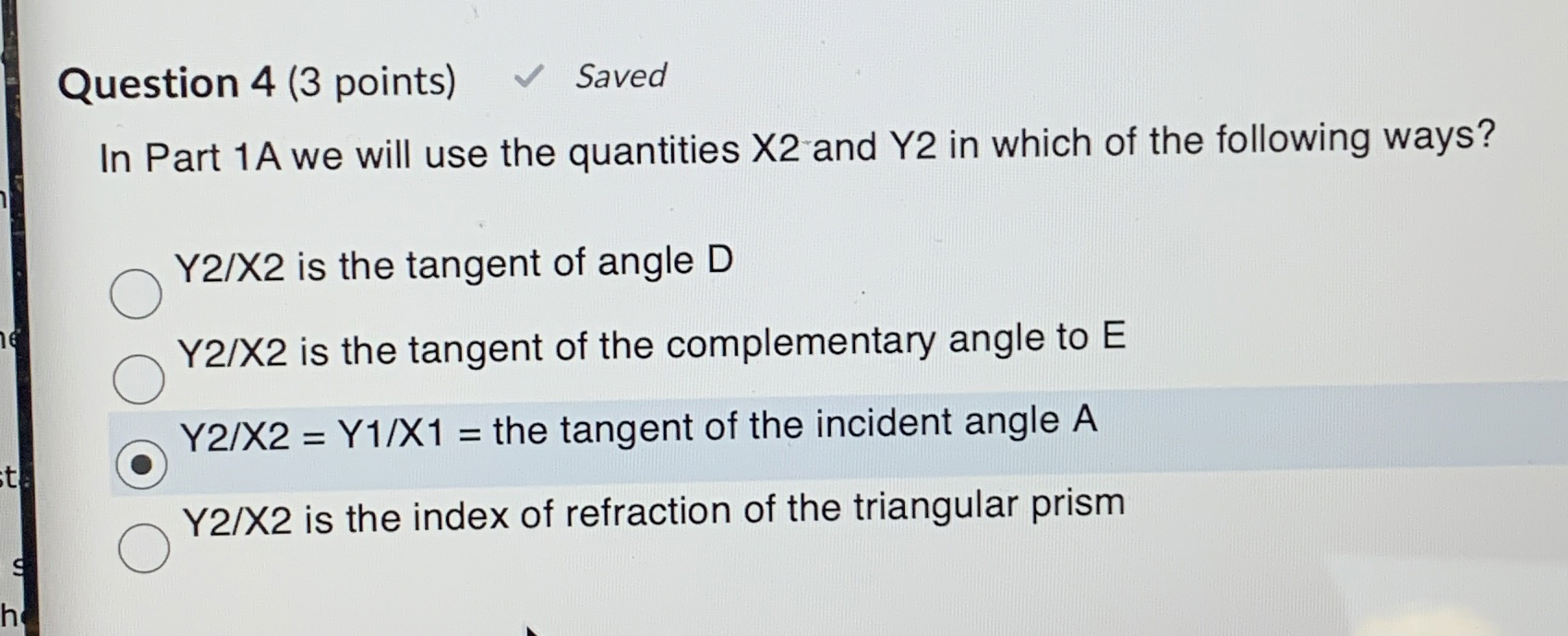 Solved Question 4 (3 ﻿points) ﻿SavedIn Part 1A we will use | Chegg.com