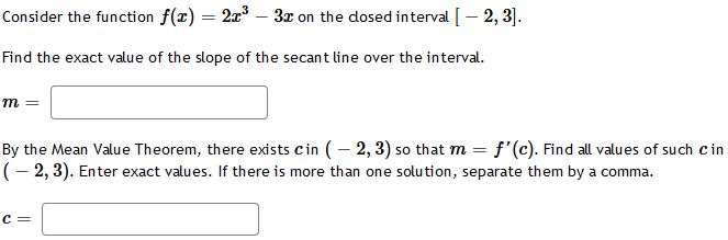 Solved Consider the function f(x)=2x3-3x ﻿on the dosed | Chegg.com