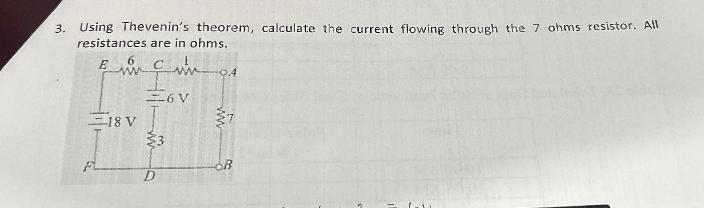 Solved Using Thevenin's theorem, calculate the current | Chegg.com