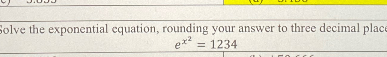 Solved olve the exponential equation, rounding your answer | Chegg.com