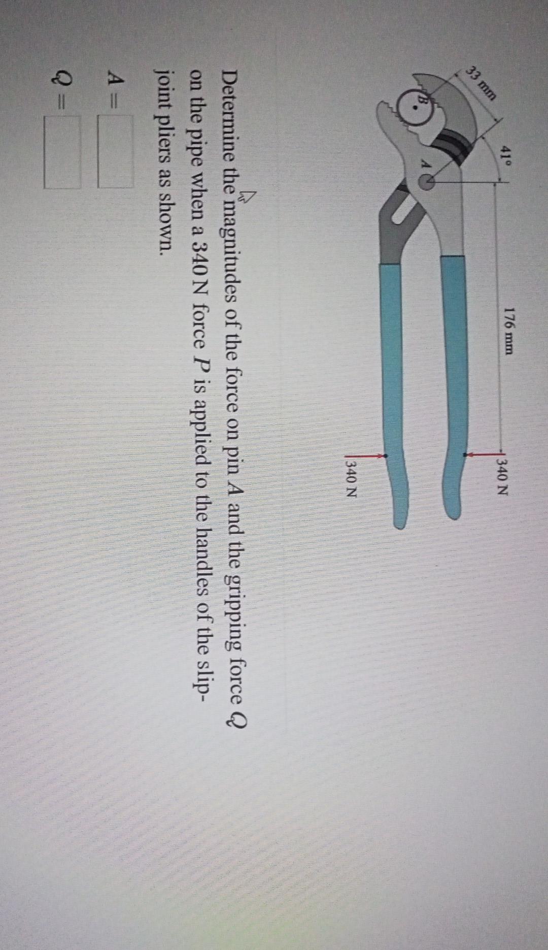 Solved Determine the magnitudes of the force on pin A and | Chegg.com