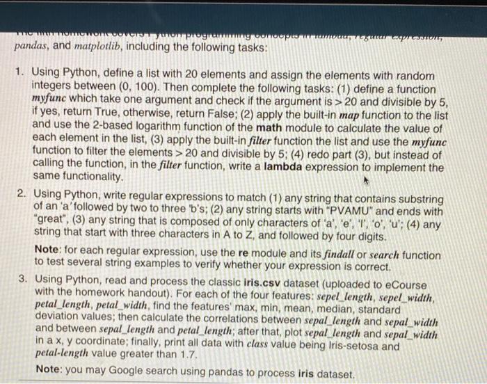 Solved overom nog ng concep RIVIT pandas, and matplotlib, | Chegg.com