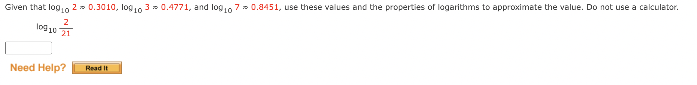 Solved Given that log102~~0.3010,log103~~0.4771, ﻿and | Chegg.com