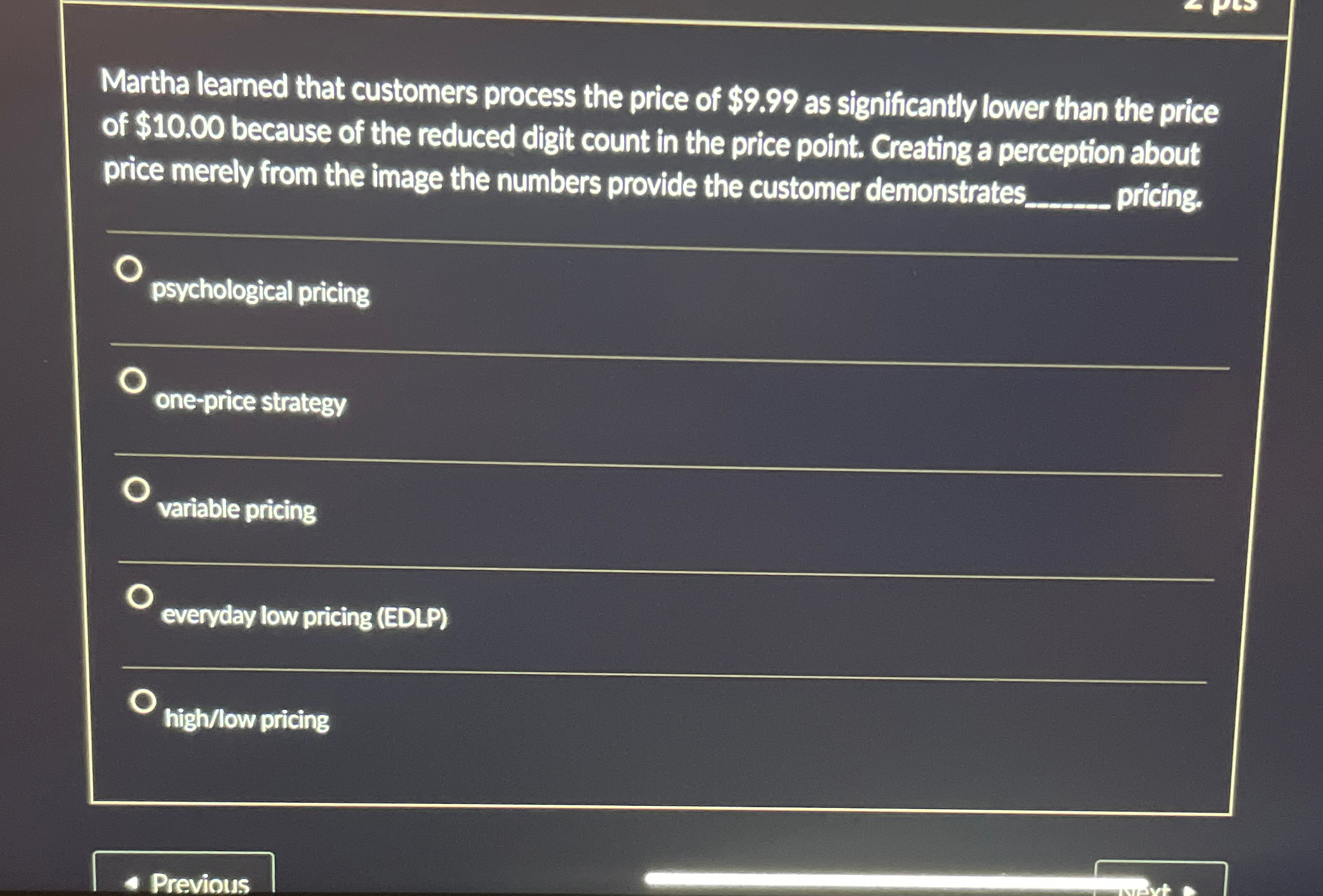 Solved Martha learned that customers process the price of | Chegg.com