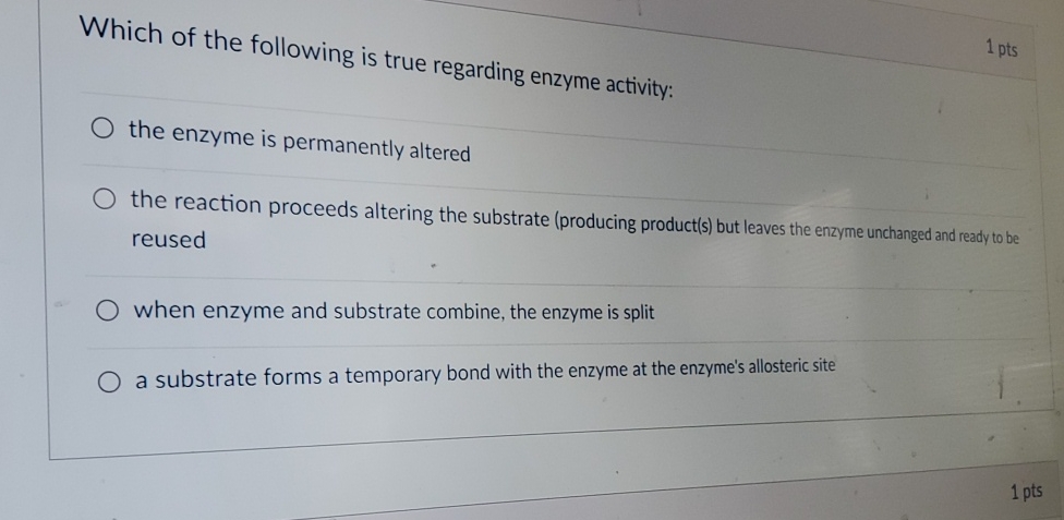 Solved Which of the following is true regarding enzyme | Chegg.com