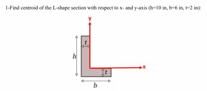 Solved 1-Find centroid of the L-shape section with respect | Chegg.com