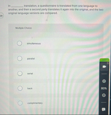 Solved In ﻿translation, a questionnaire is translated from | Chegg.com