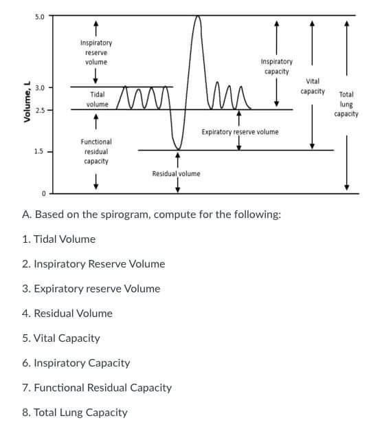 Solved 5.0 Inspiratory reserve volume Inspiratory capacity | Chegg.com